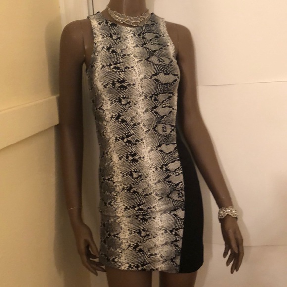 Bar III | Dresses | Bar Iii Black Snake Mini Dress Xs New | Poshmark